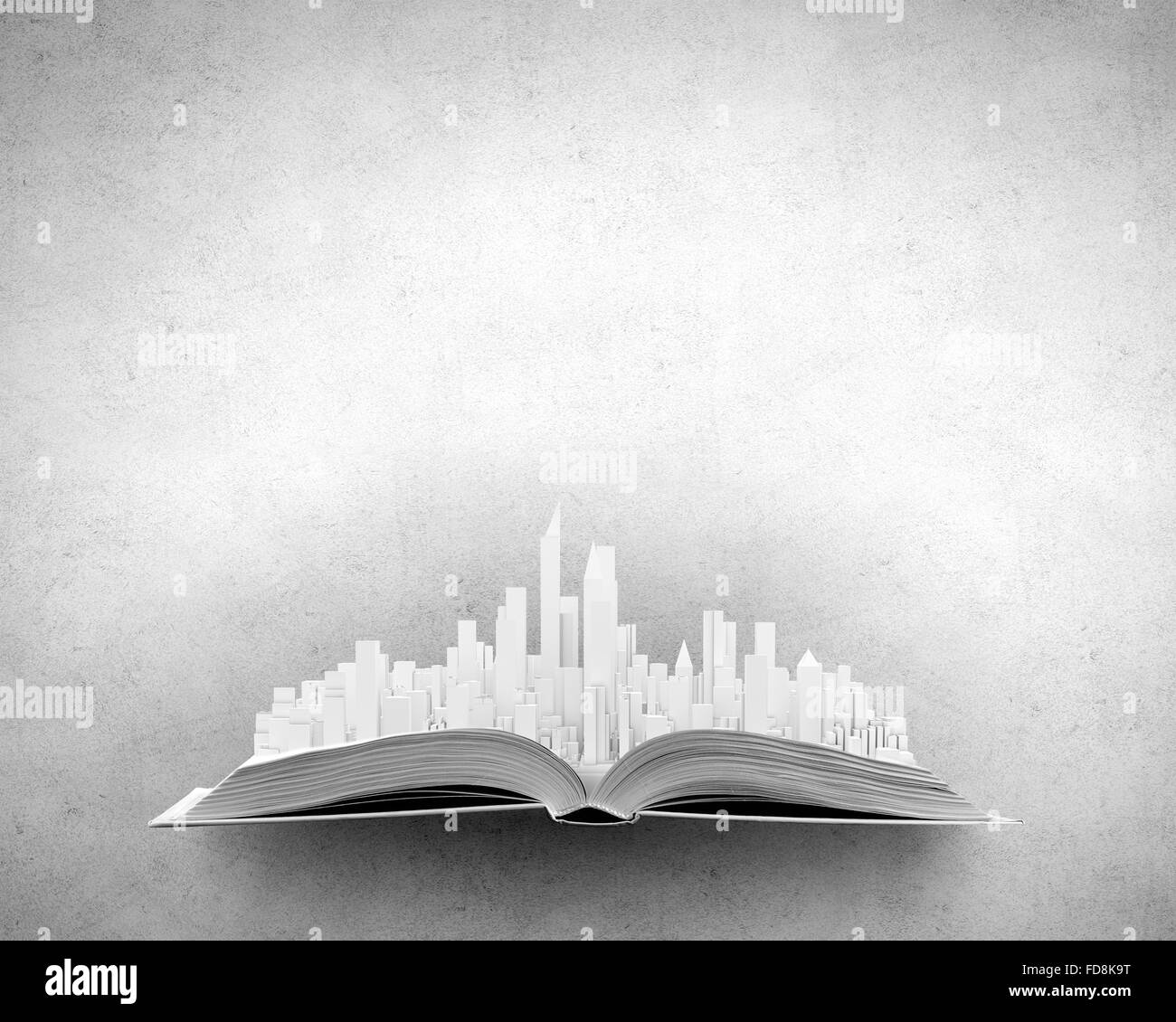 Opened book with construction project on pages Stock Photo - Alamy