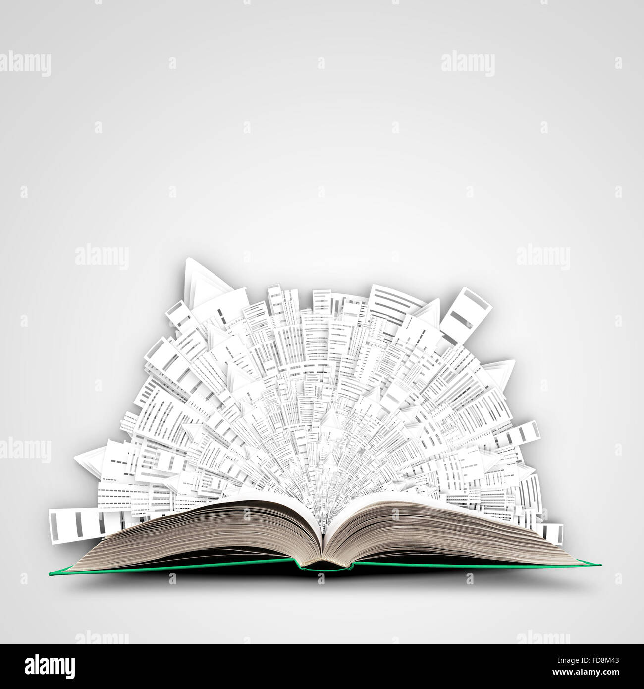 Opened book with construction project on pages Stock Photo - Alamy