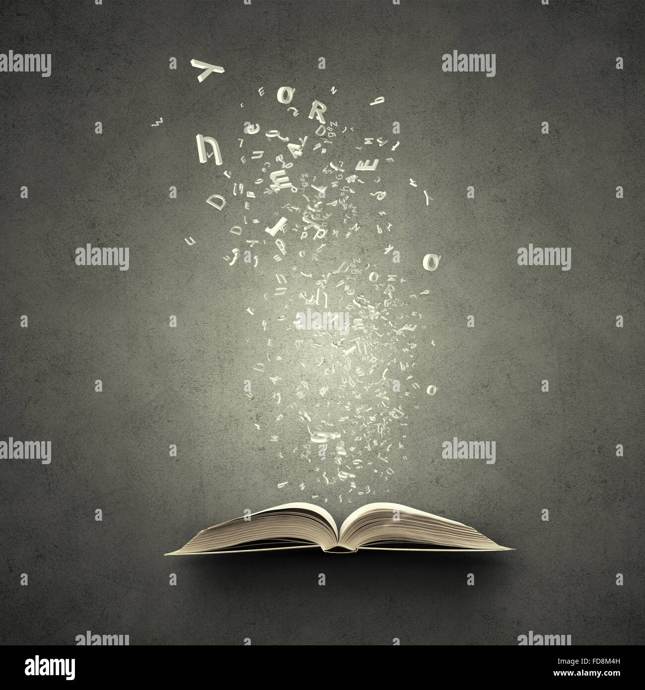 Old opened book characters flying hi-res stock photography and images ...