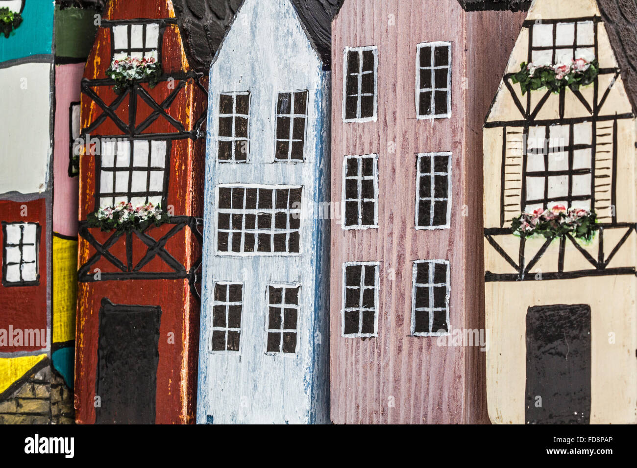 Toy houses close-up, isolated on white background Stock Photo - Alamy