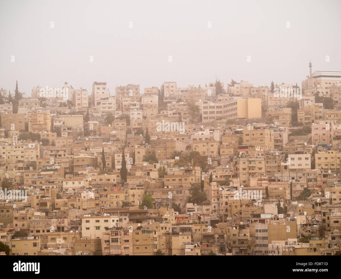Amman buildings seen between a sand storm Stock Photo - Alamy