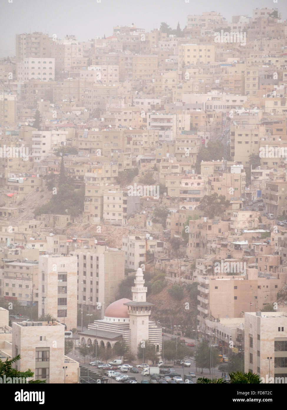 Amman buildings seen between a sand storm Stock Photo - Alamy