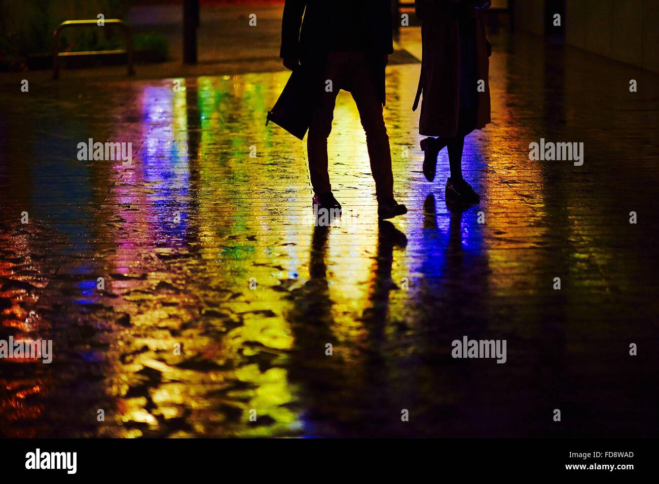 Couple Walking Street Night High Resolution Stock Photography and ...