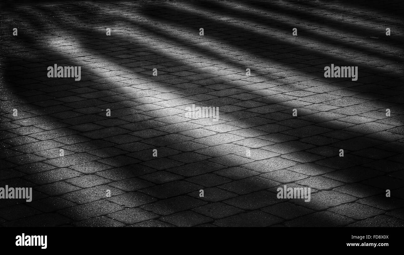 Light And Shadow Stripes On Sidewalk Stock Photo - Alamy