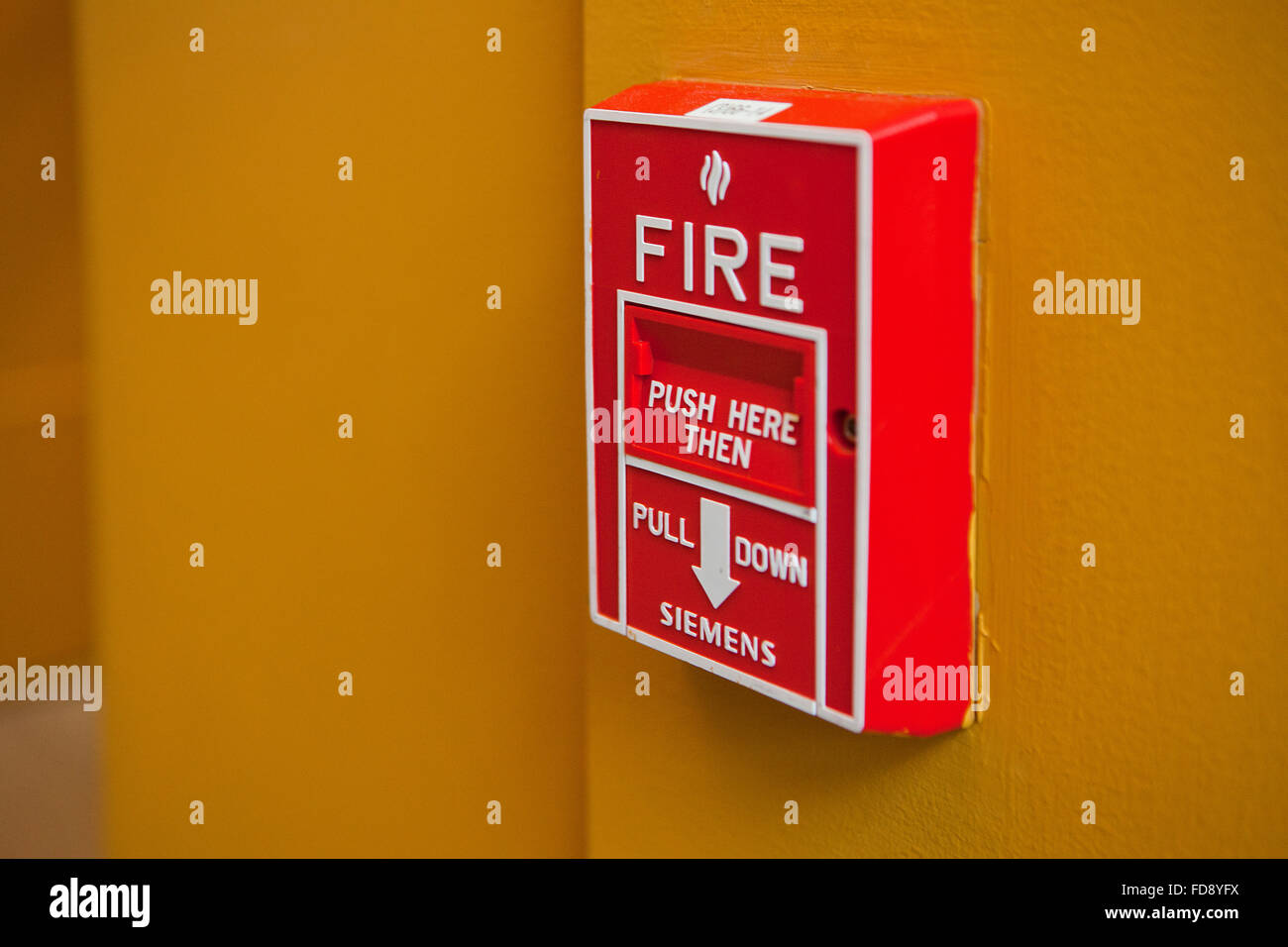 Siemens fire alarm pull station - USA Stock Photo - Alamy