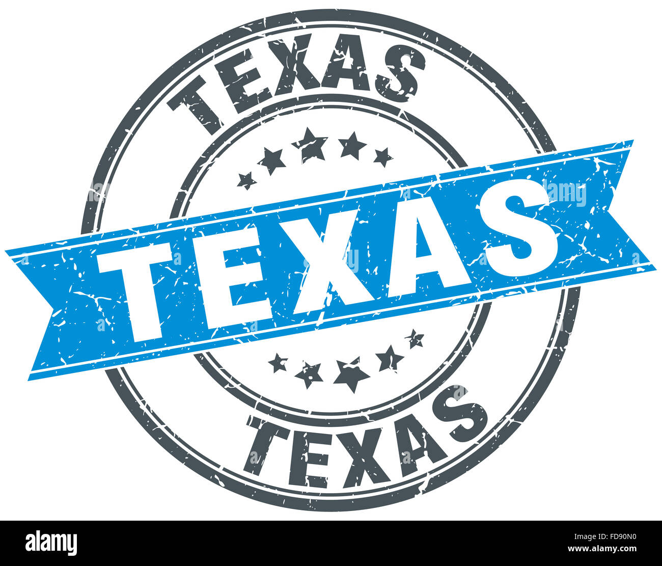 Texas blue round grunge vintage ribbon stamp Stock Photo - Alamy