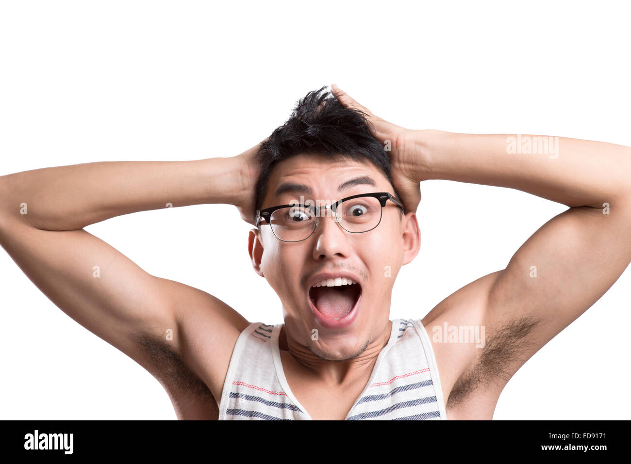 Man surprised expression touching hi-res stock photography and images ...