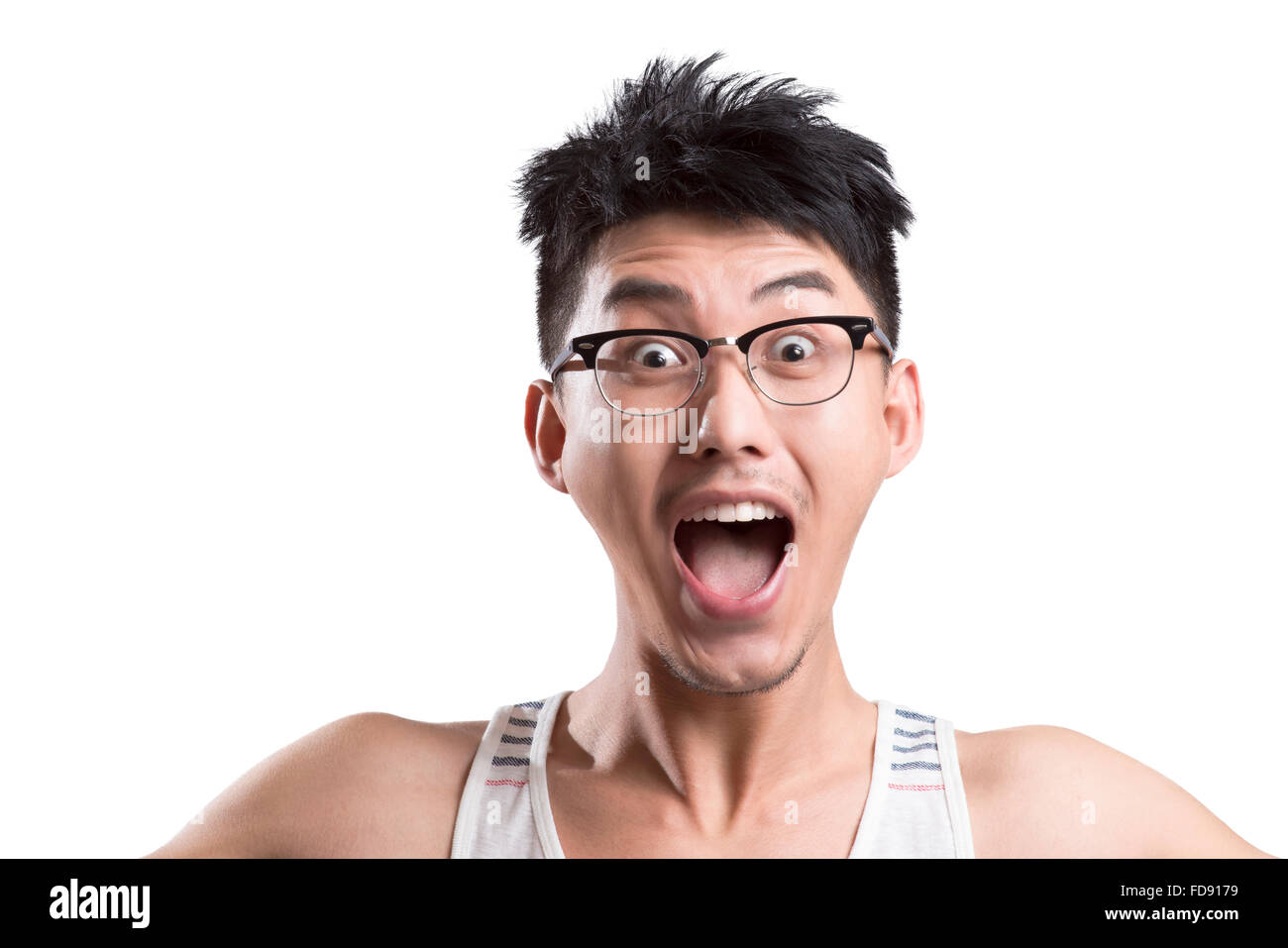Portrait young man surprised expression hi-res stock photography and ...