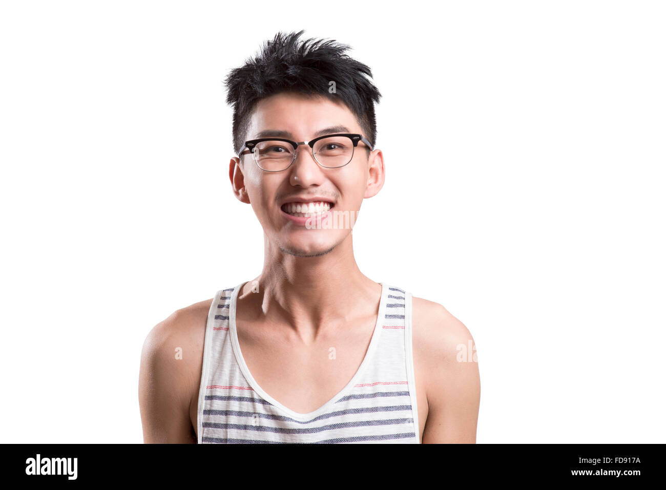 Portrait of young man laughing Stock Photo - Alamy