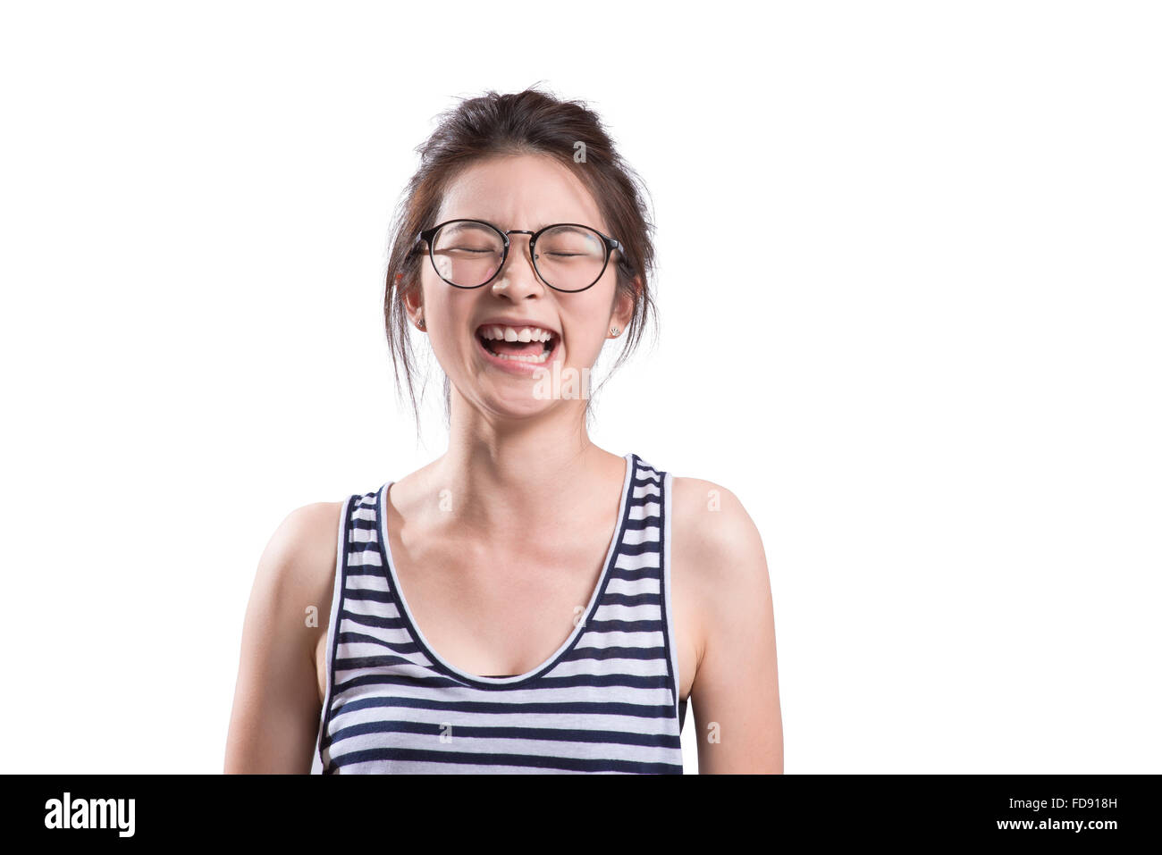 Portrait laughing woman black hair hi-res stock photography and images ...