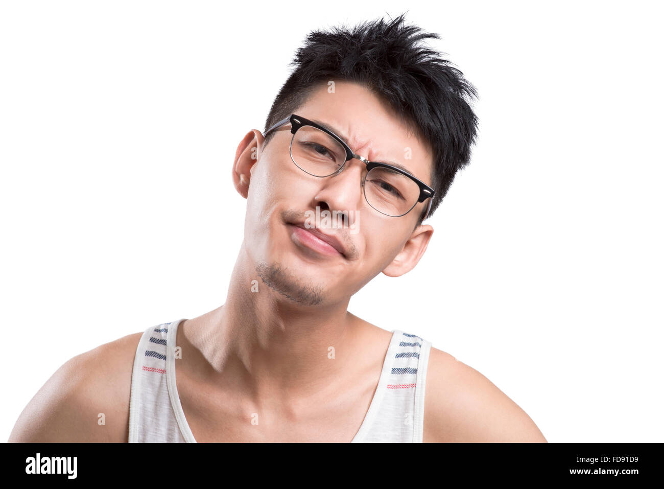 Portrait of young man irritated Stock Photo - Alamy