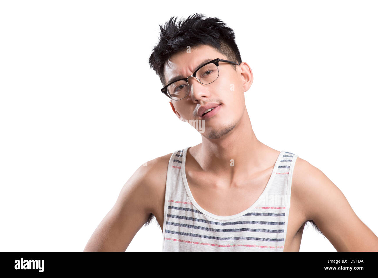 Portrait of young man irritated Stock Photo - Alamy