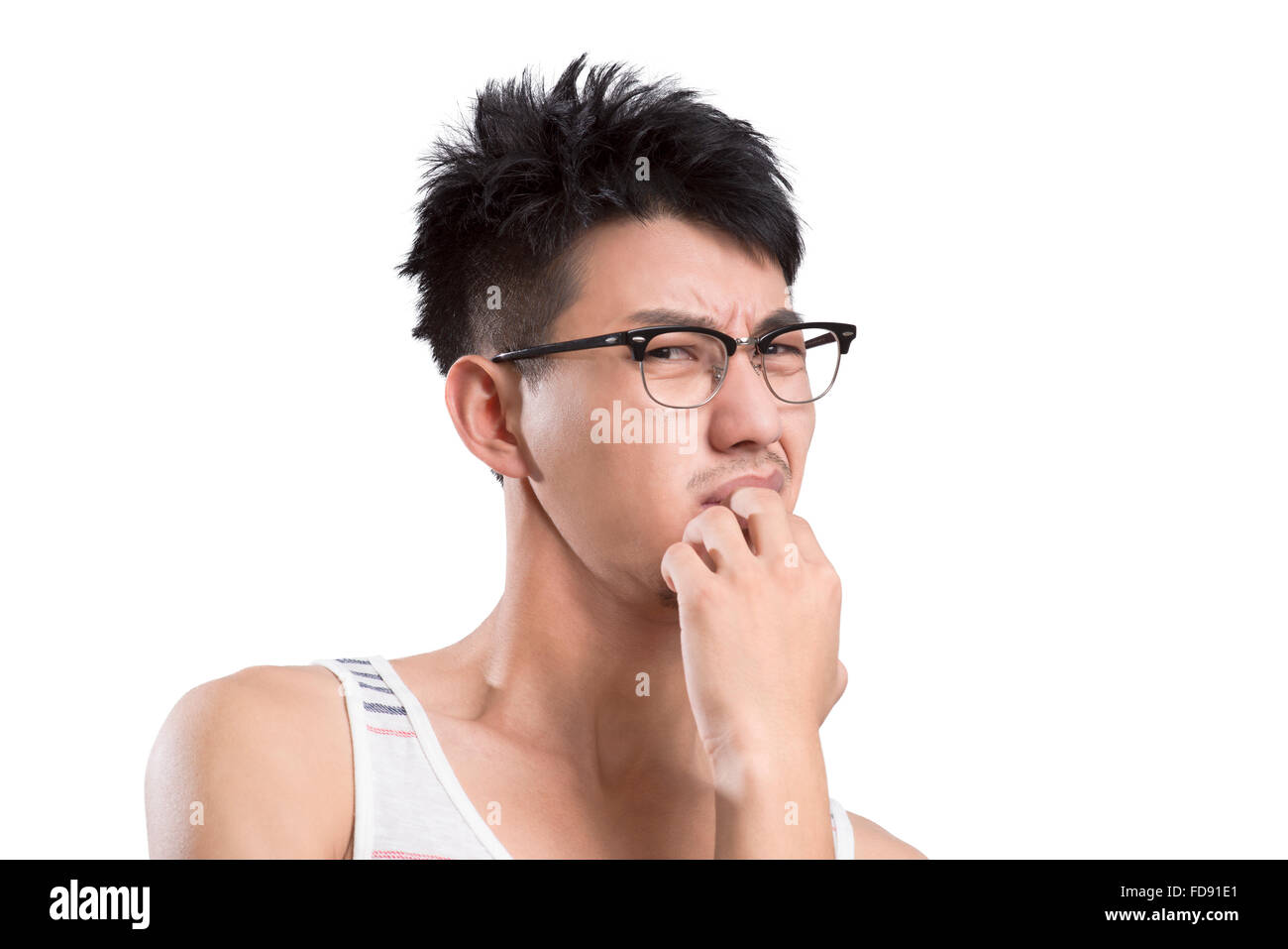 Young man side view crossed arms hi-res stock photography and images ...