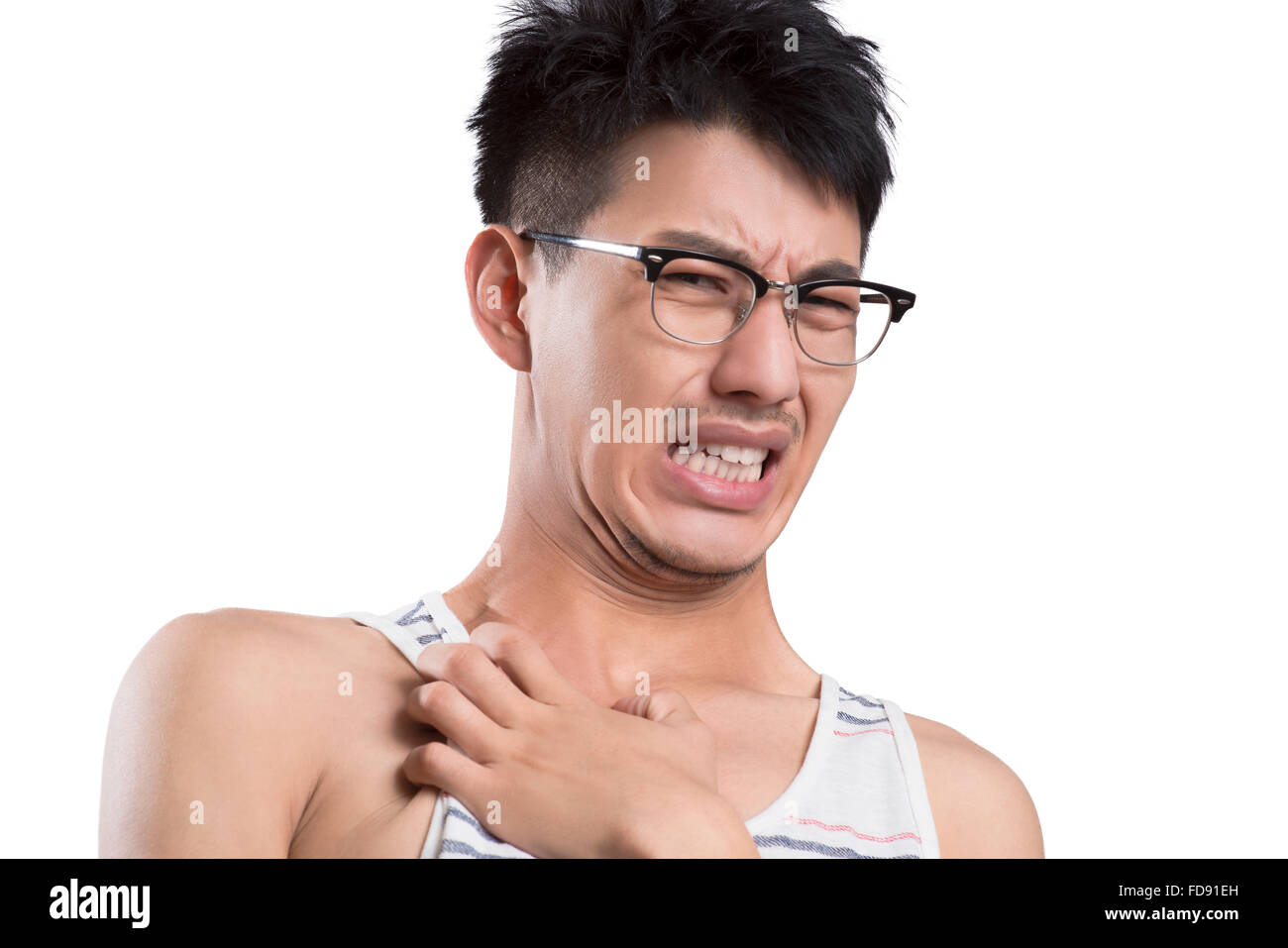 Portrait of young man disgusted Stock Photo - Alamy
