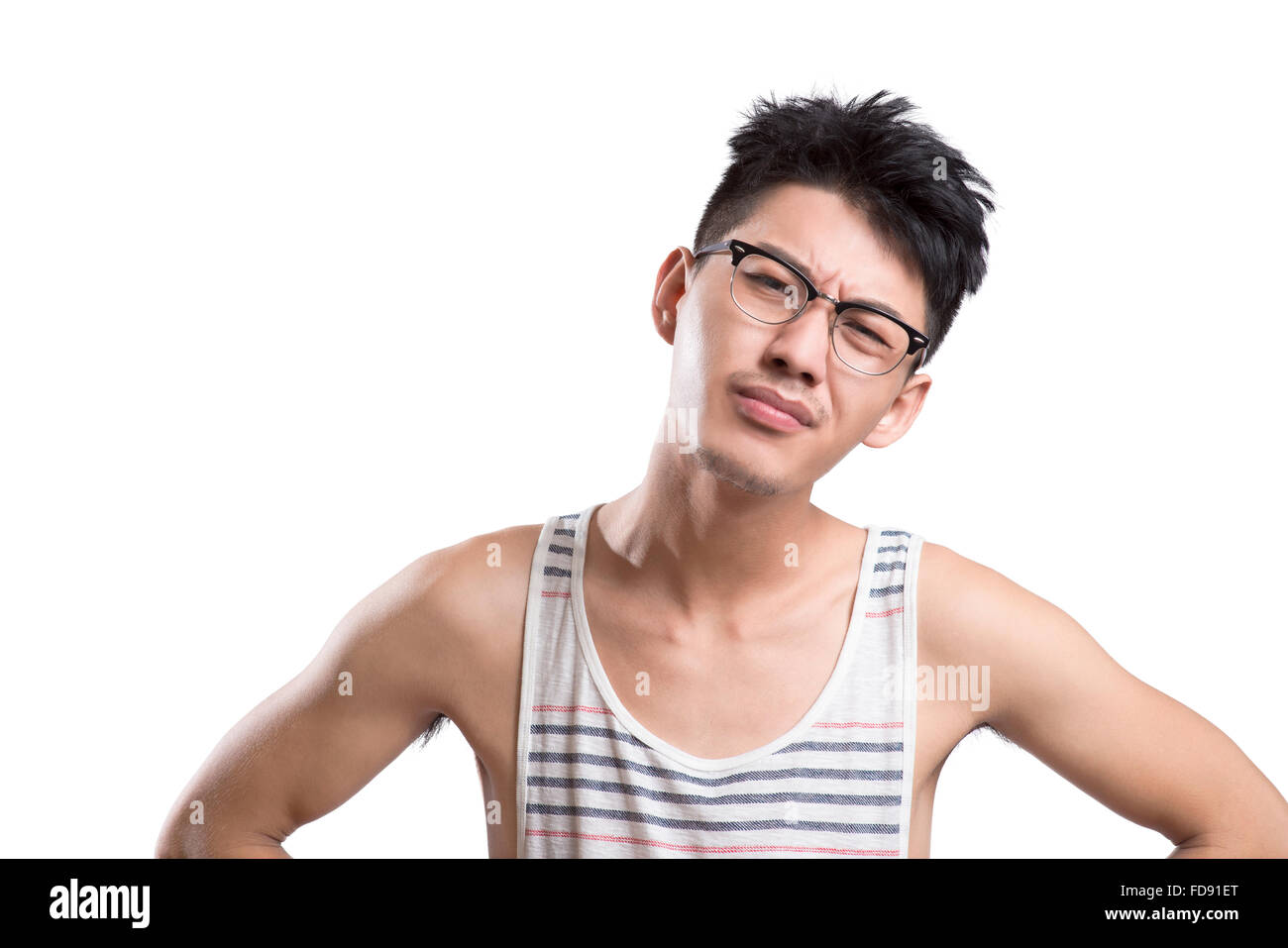 Portrait of young man irritated Stock Photo - Alamy