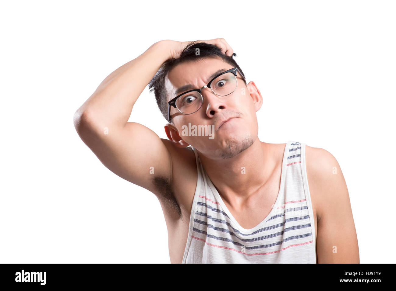 Portrait of young man freaking out Stock Photo - Alamy