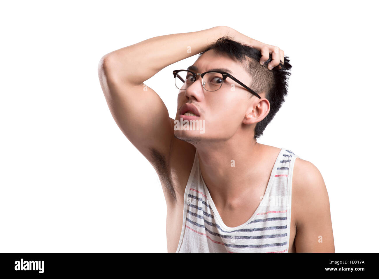 Portrait of young man freaking out Stock Photo - Alamy