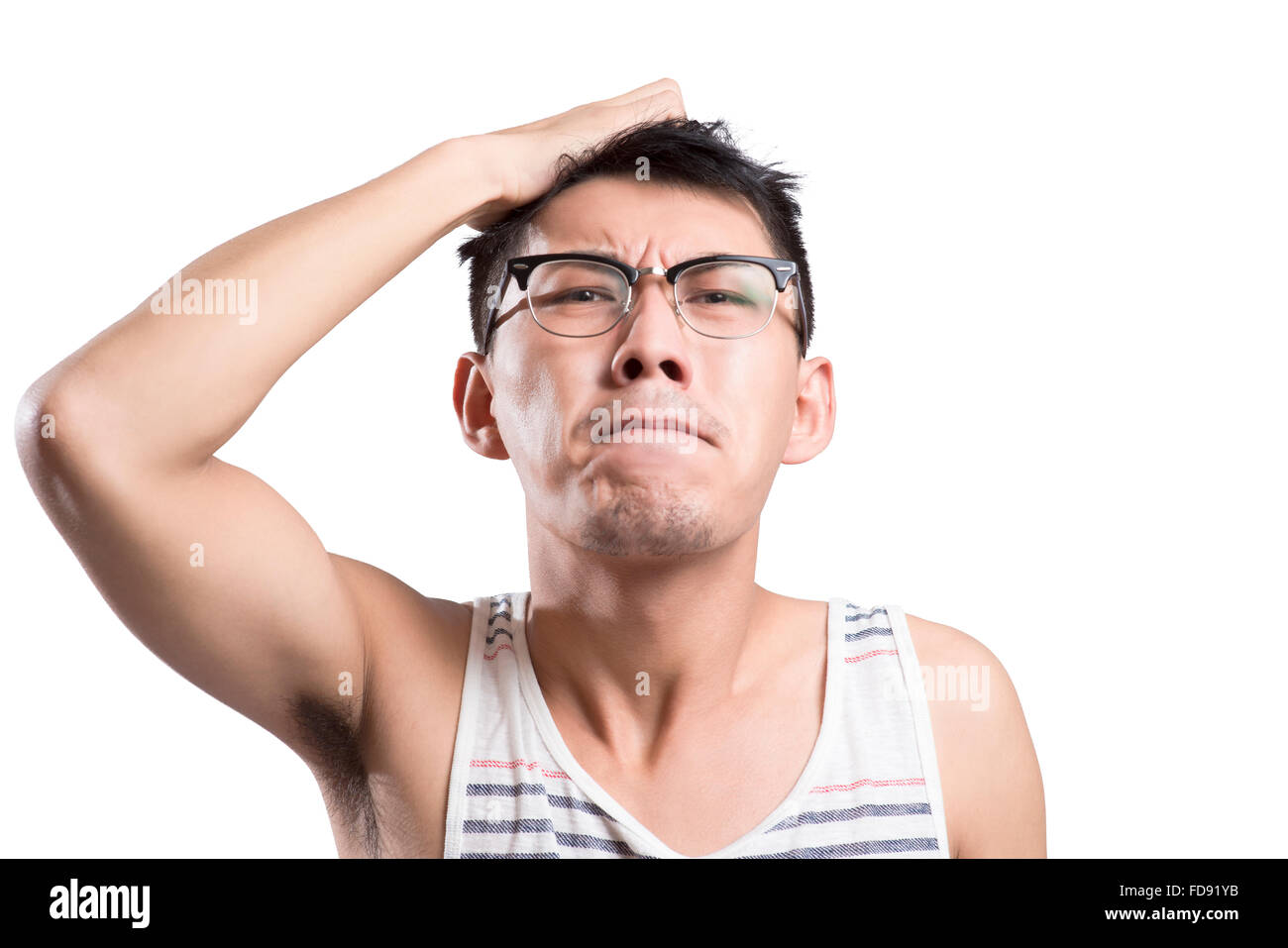 Portrait of young man freaking out Stock Photo - Alamy