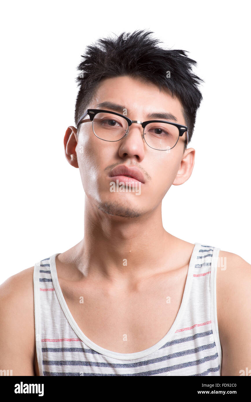 Portrait of young man crying Stock Photo - Alamy