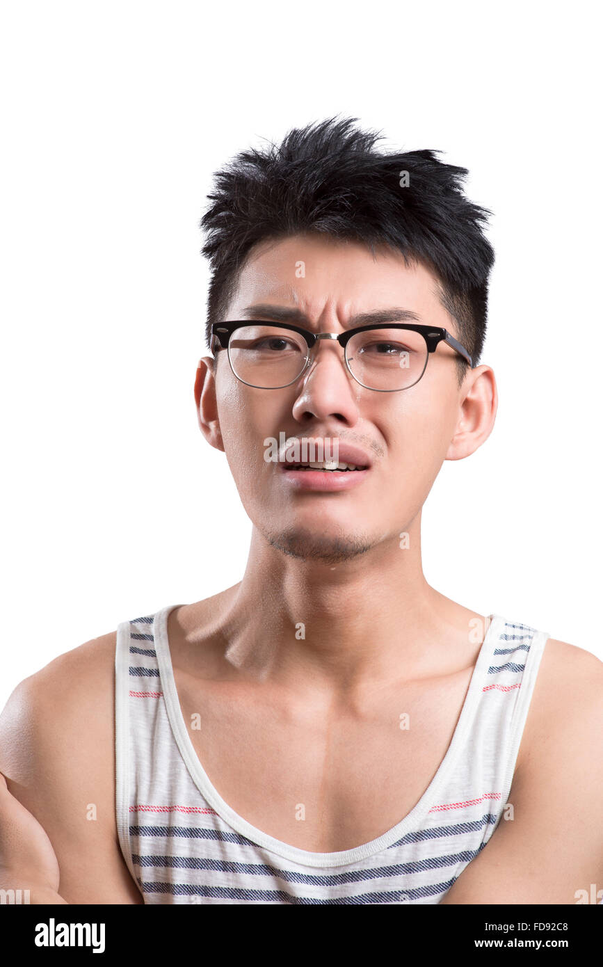 Portrait of young man crying Stock Photo - Alamy