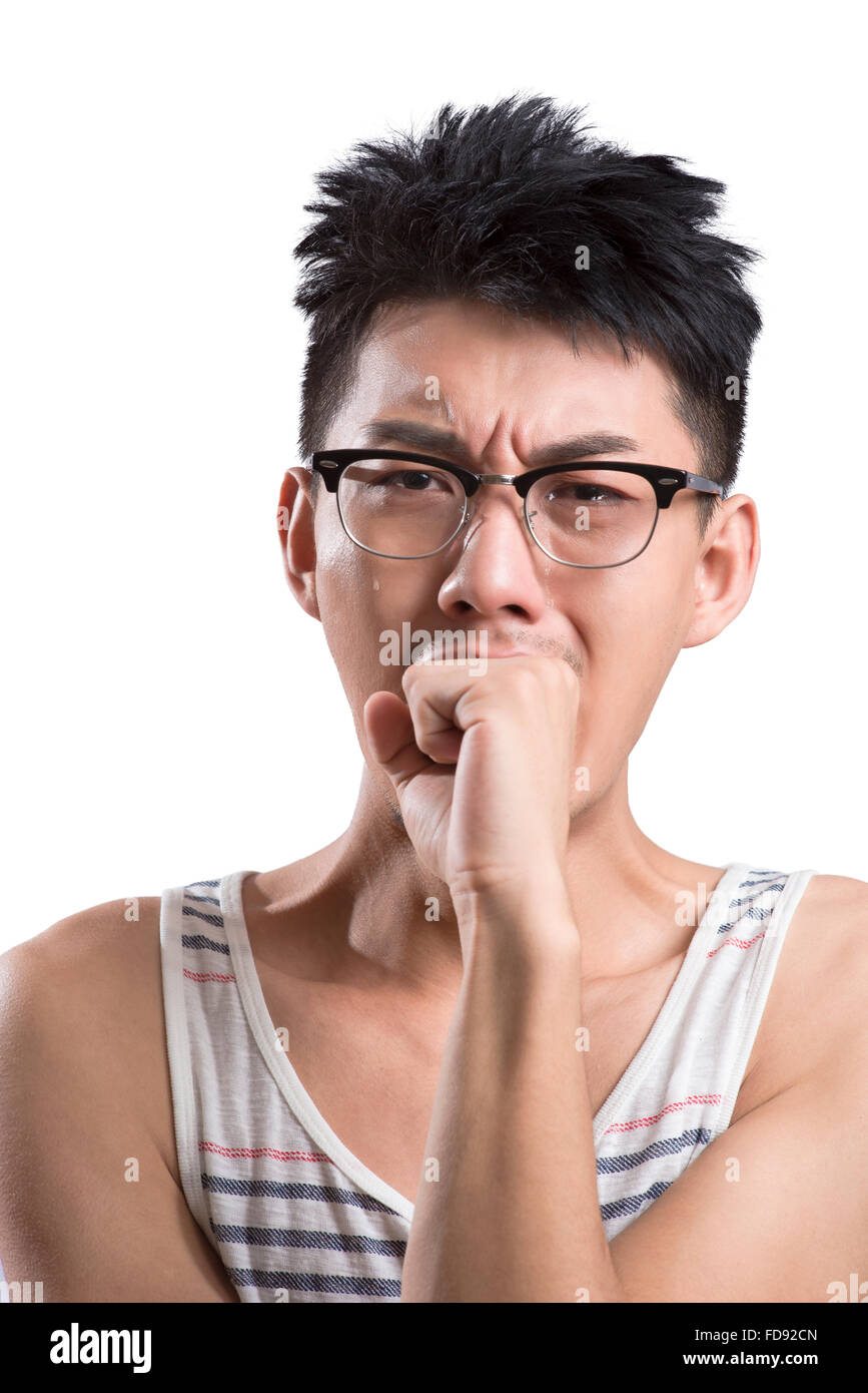 Portrait of young man crying Stock Photo - Alamy