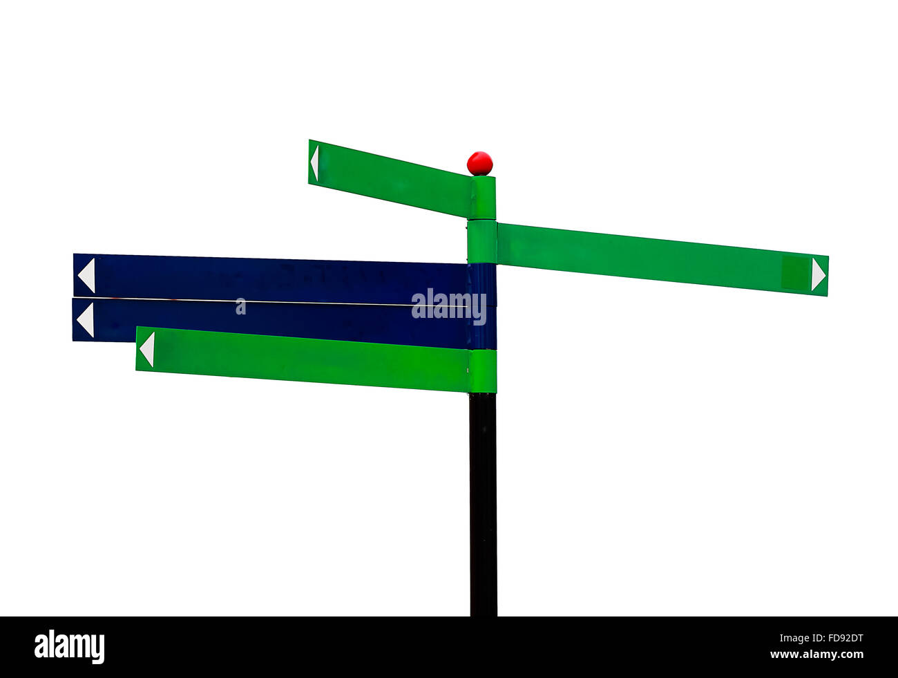 sign post on white background Stock Photo - Alamy