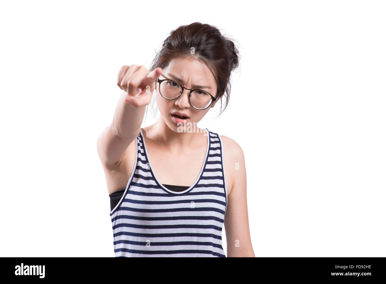 Portrait of young woman arguing Stock Photo - Alamy