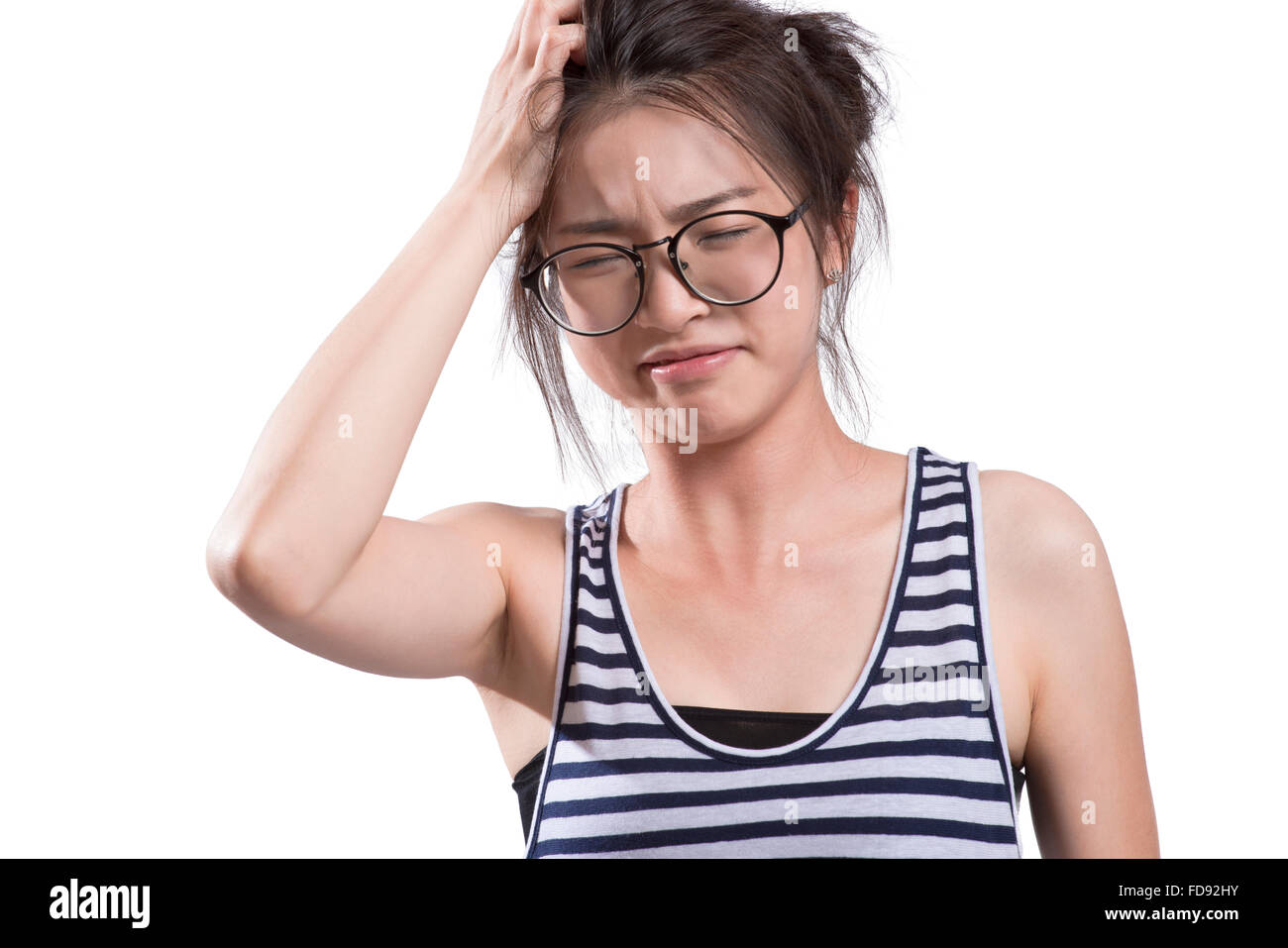 Portrait of young woman freaking out Stock Photo - Alamy