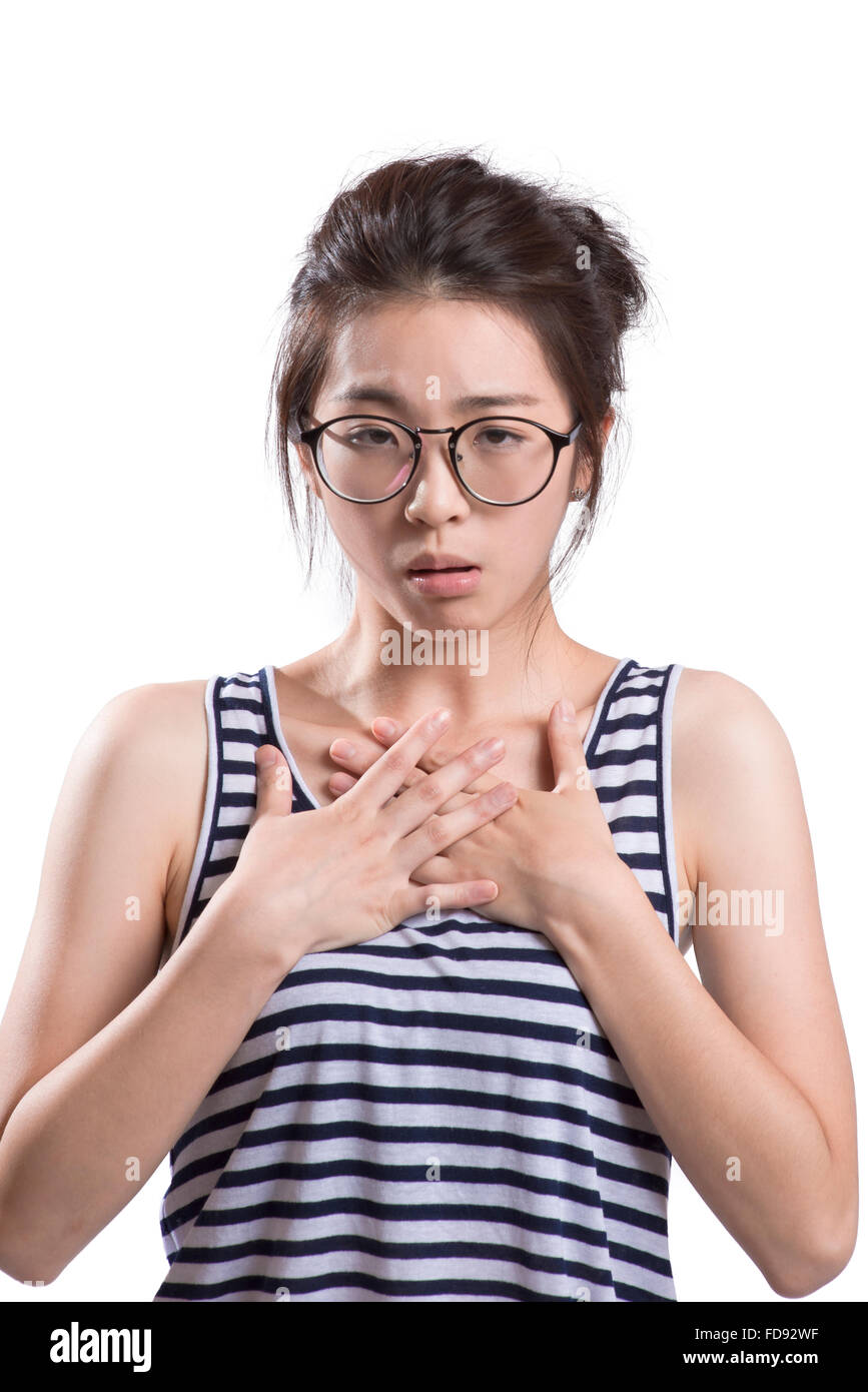 Portrait of young woman disgusted Stock Photo - Alamy