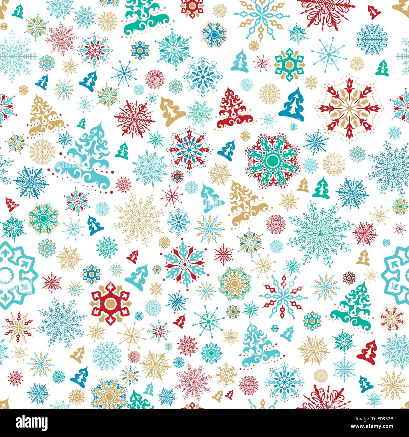 Seamless background with ornamental snowflakes for designs, cards ...