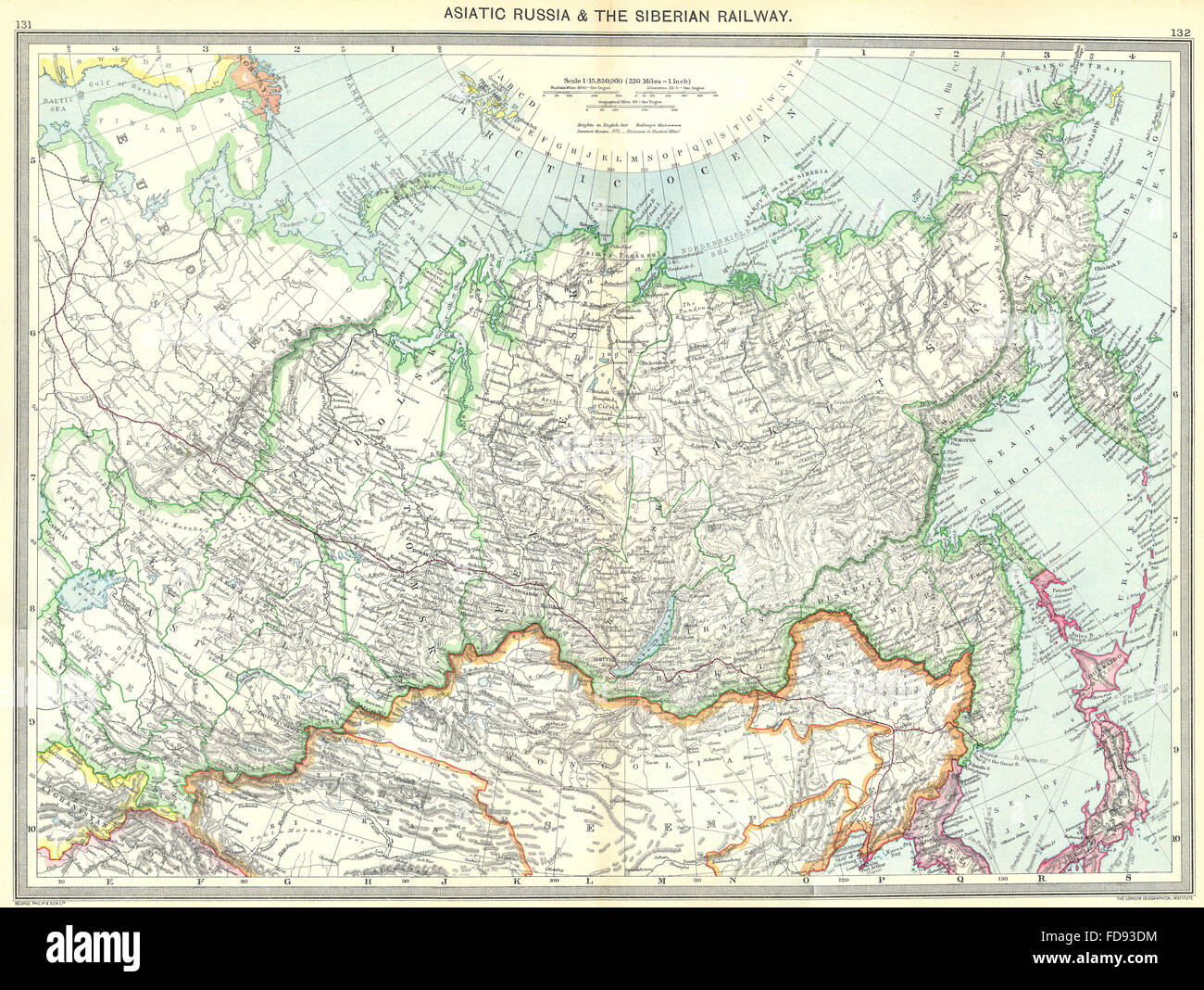 1907 Vintage Siberia Map Home Décor Home & Living etna.com.pe