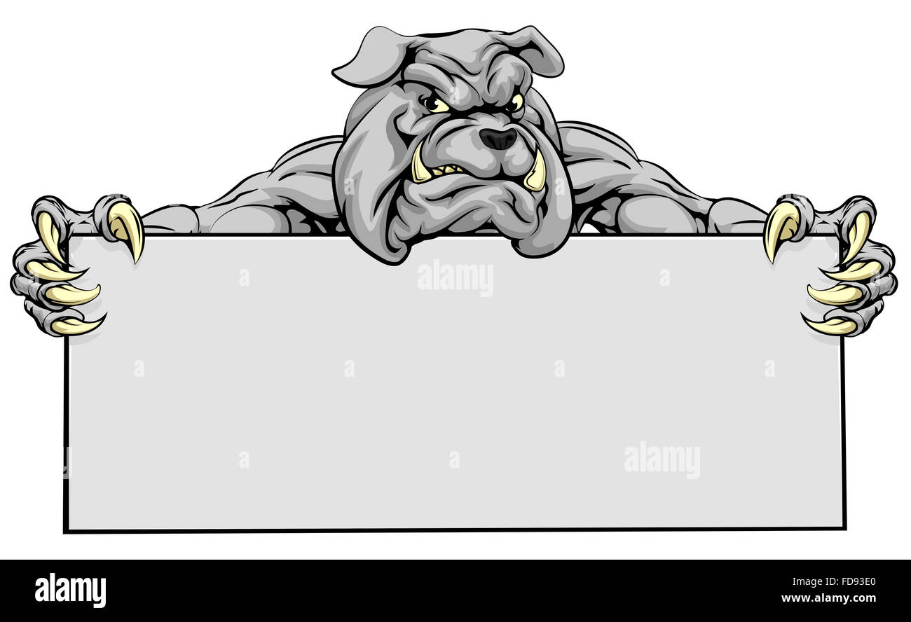 Mean looking bulldog holding sign hi-res stock photography and images ...