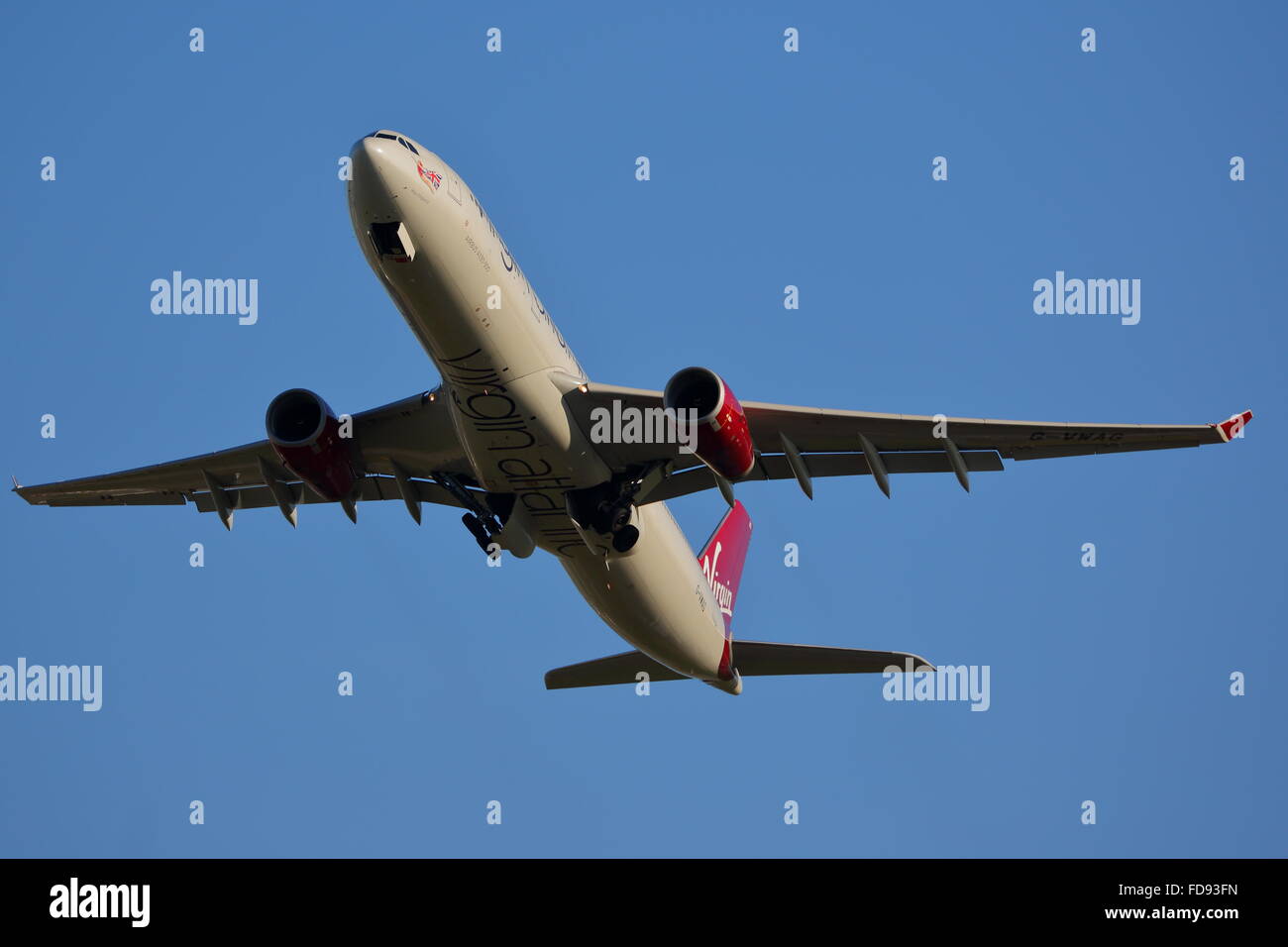Virgin Atlantic Airbus 330-300 G-VWAG departing from London Heathrow ...