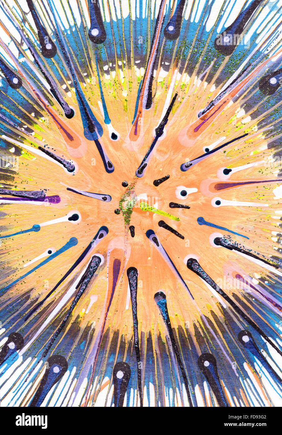 Colorful contemporary modern art acrylic blob drawing Jackson Pollock ...