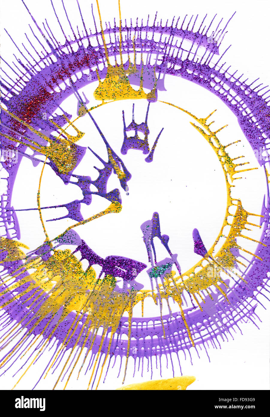 Colorful contemporary modern art acrylic blob drawing Jackson Pollock ...