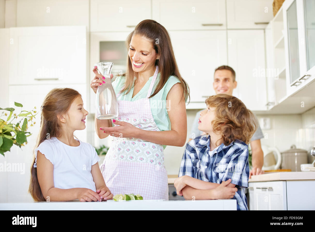 Family Drinking Water