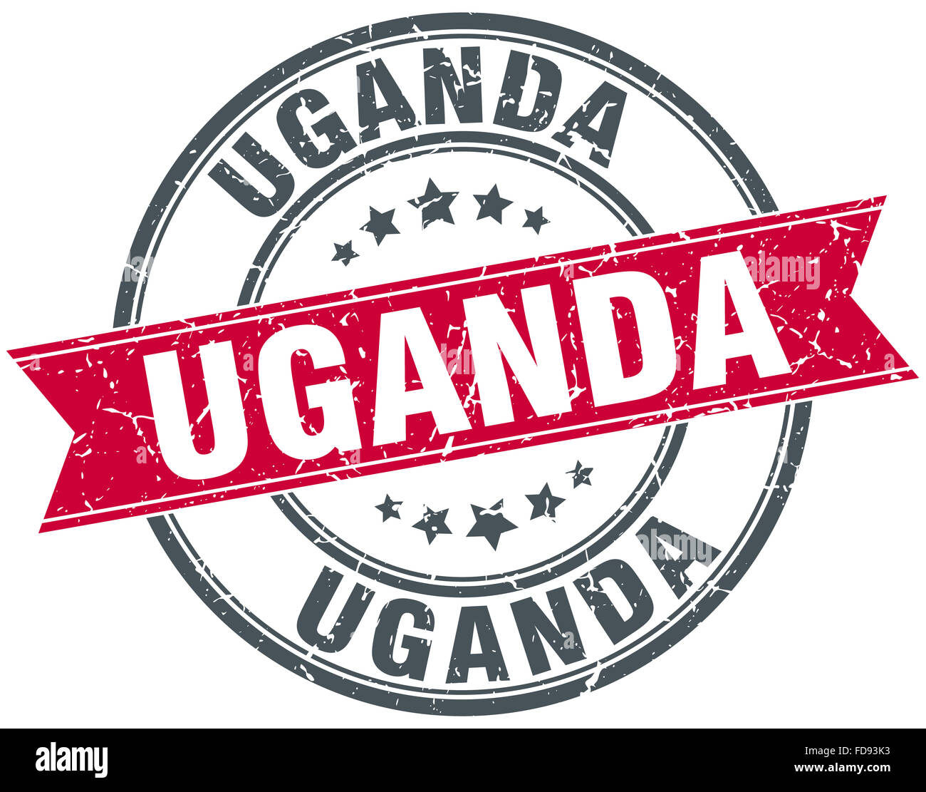 Uganda red round grunge vintage ribbon stamp Stock Photo - Alamy