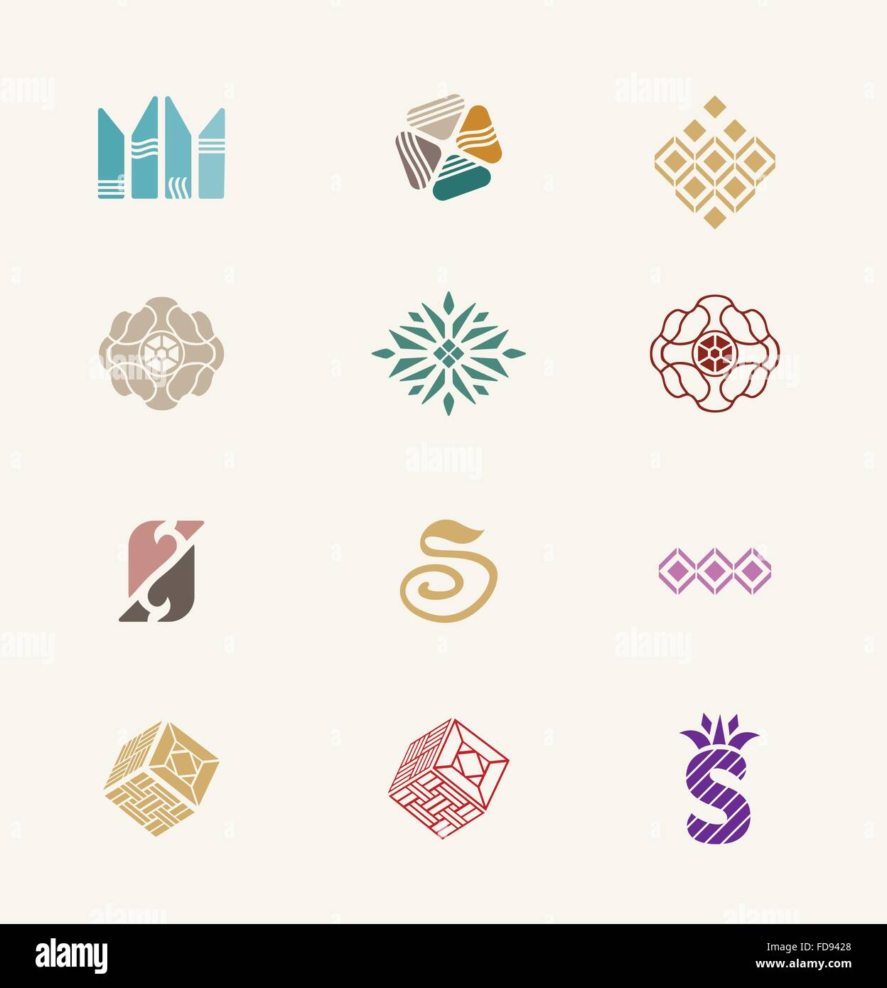 Abstract signs set for luxury stone jewelry company Stock Vector Image ...