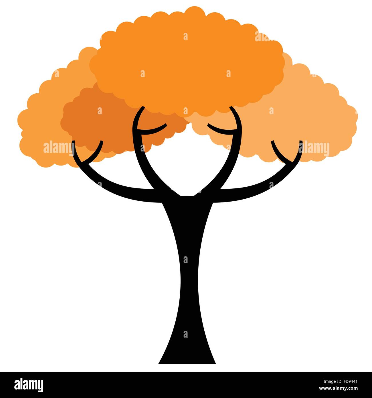 Autumn tree isolated on white background Stock Vector Image & Art - Alamy