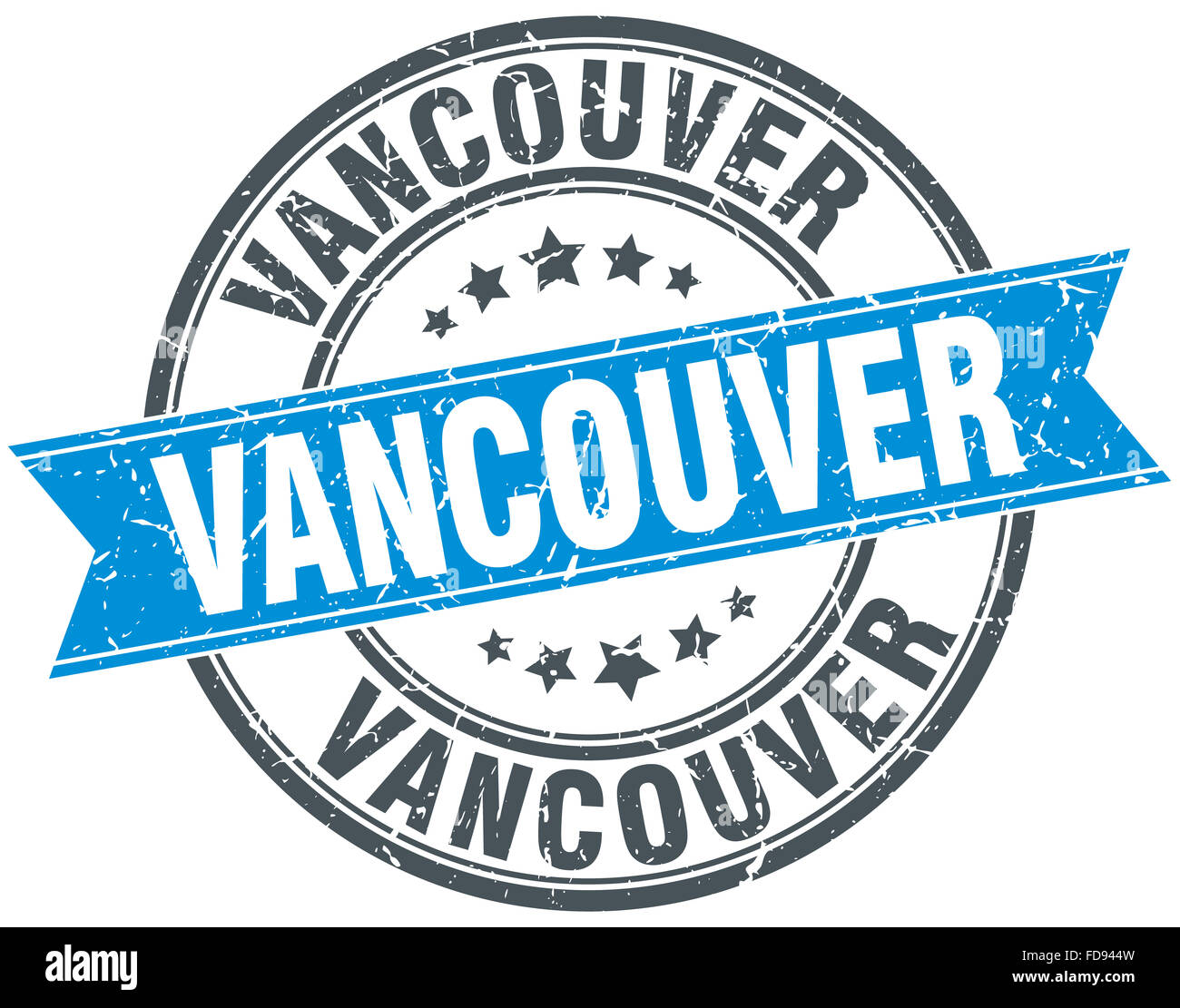 Vancouver blue round grunge vintage ribbon stamp Stock Photo - Alamy