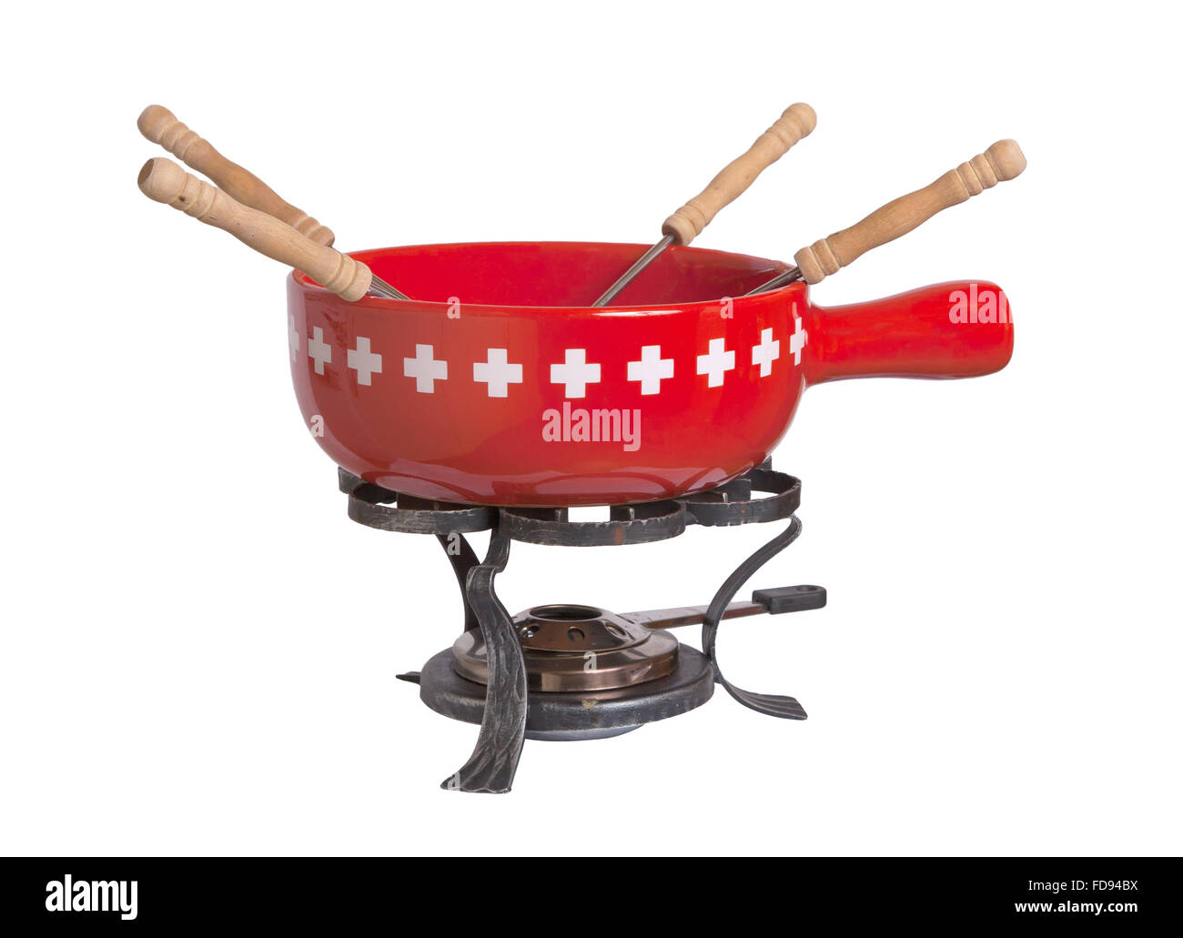 Swiss fondue isolated on a white background Stock Photo - Alamy