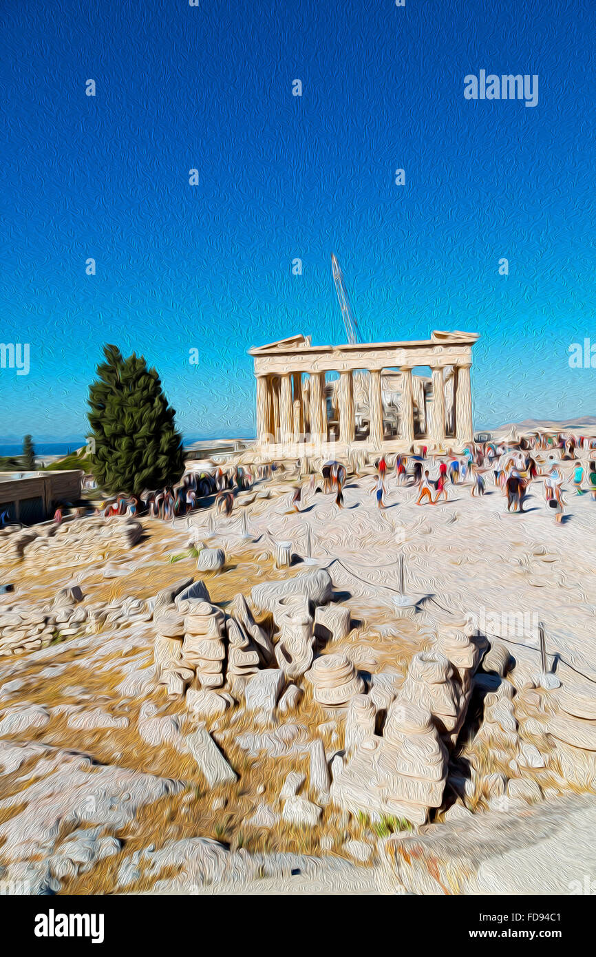 in greece the old architecture and historical place parthenon athens ...