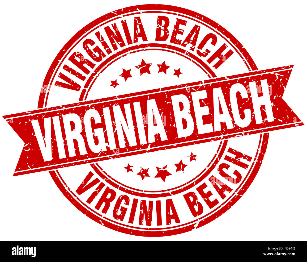 Virginia Beach red round grunge vintage ribbon stamp Stock Photo - Alamy