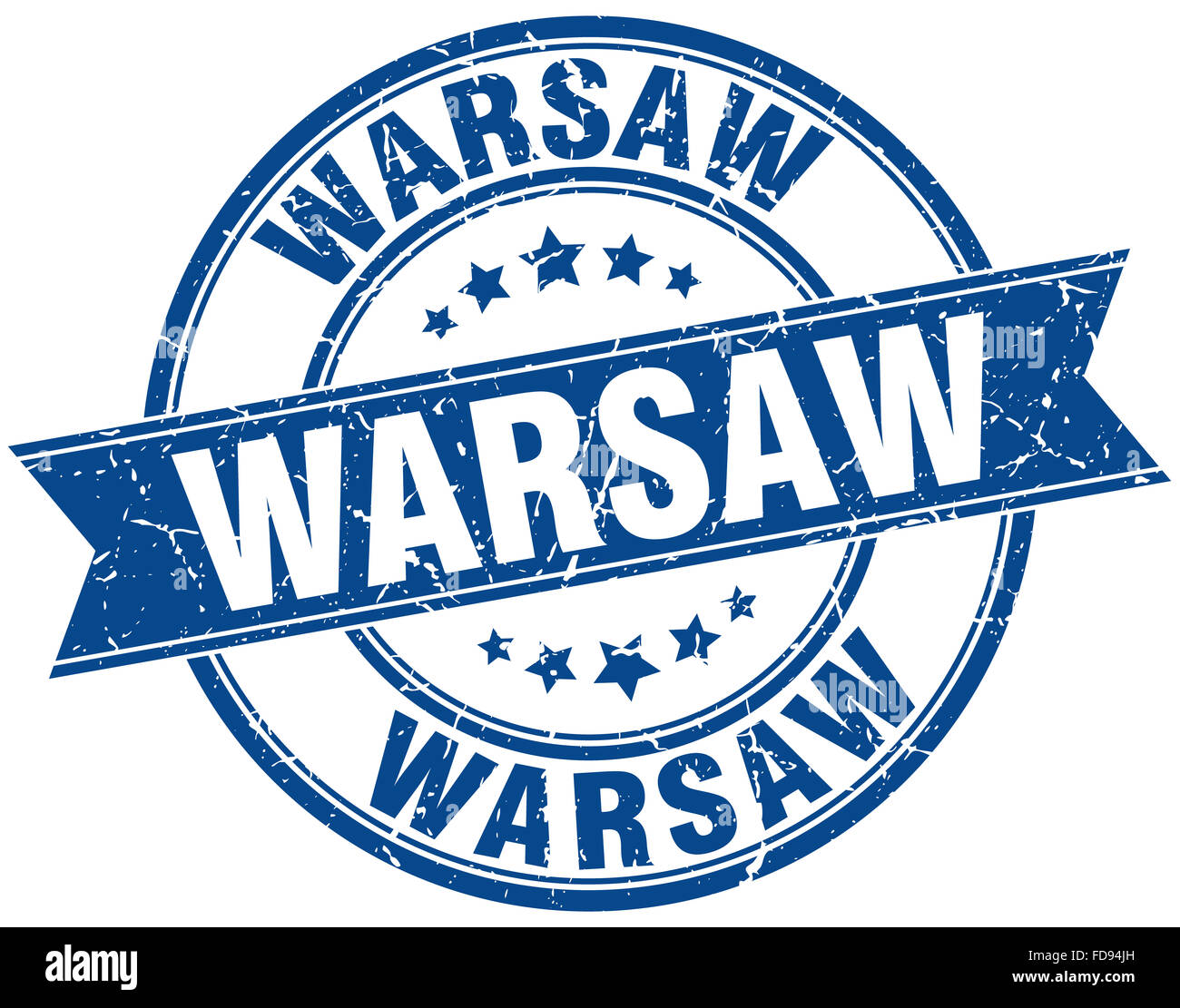 Warsaw blue round grunge vintage ribbon stamp Stock Photo - Alamy