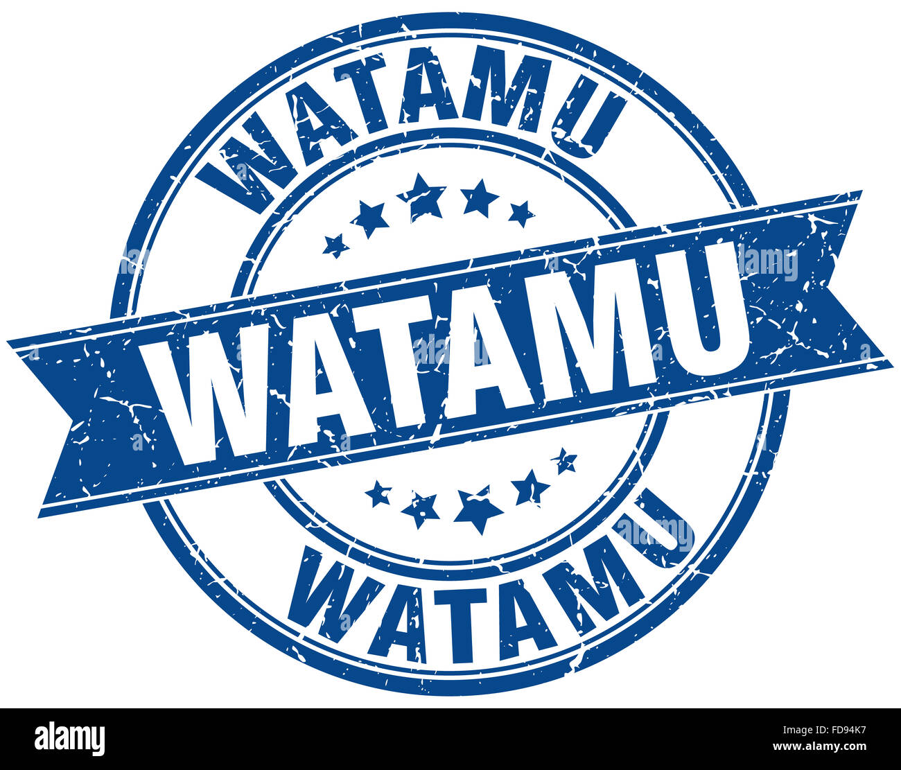 Watamu blue round grunge vintage ribbon stamp Stock Photo - Alamy