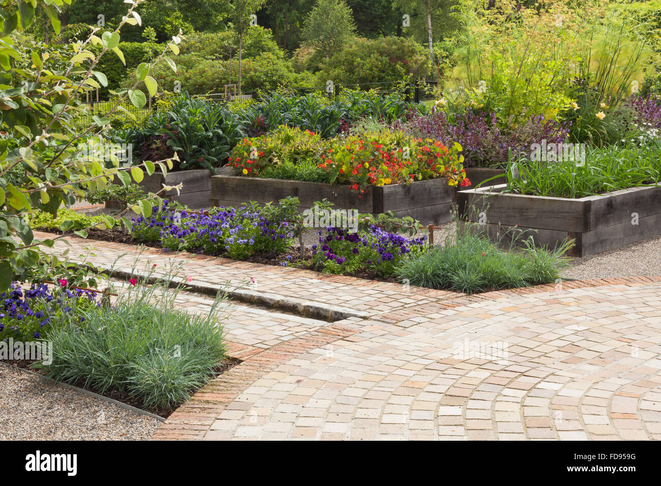 The Kitchen Garden at Rudding Park, North Yorkshire, UK. Summer, July ...