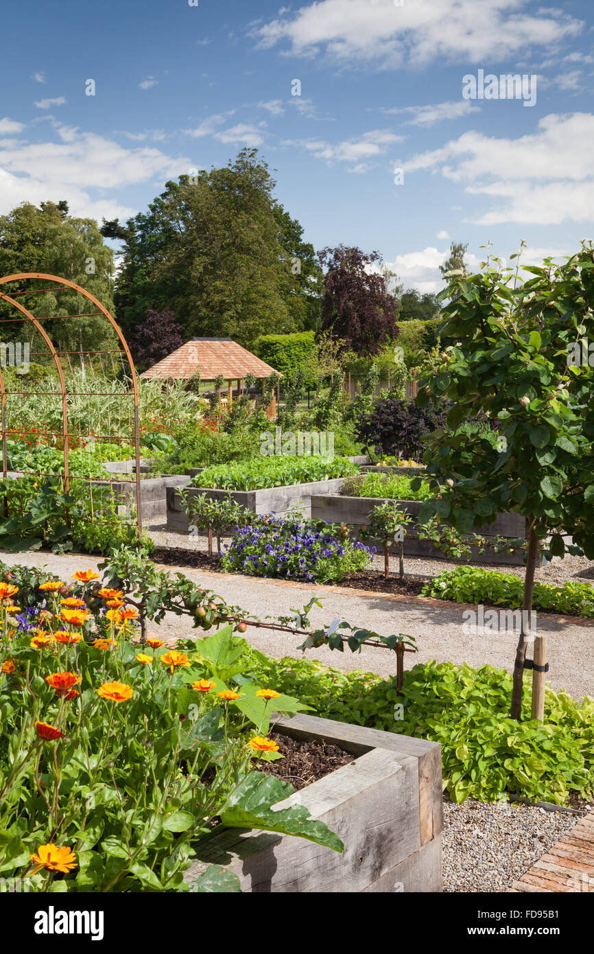 The Kitchen Garden at Rudding Park, North Yorkshire, UK. Summer, July ...