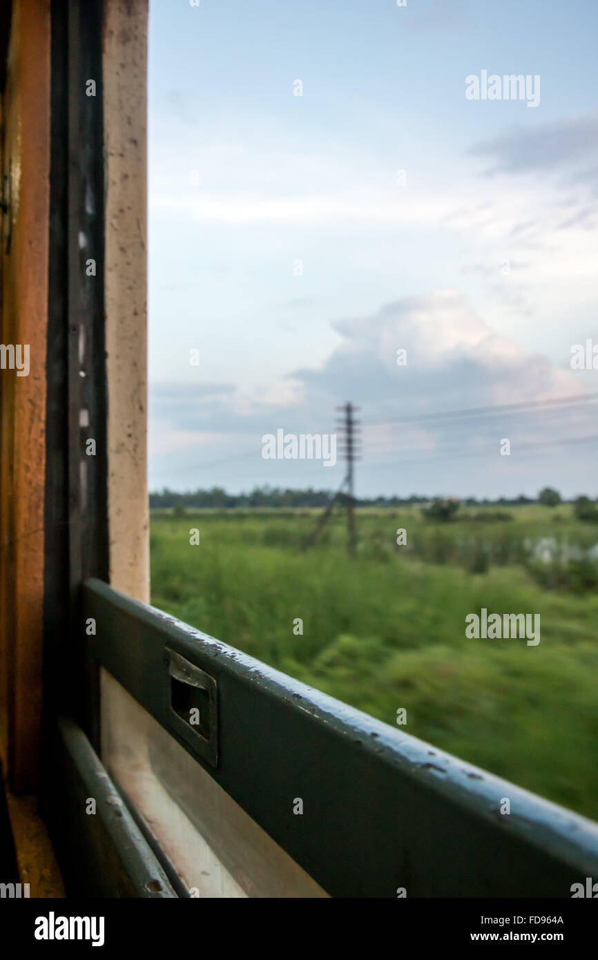 Moving train window view hi-res stock photography and images - Alamy
