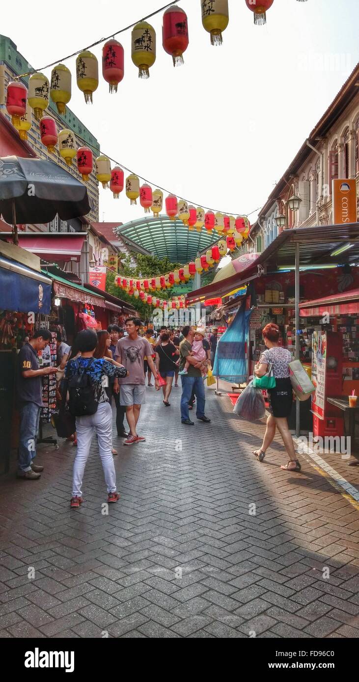 People Walking In Market Stock Photo - Alamy