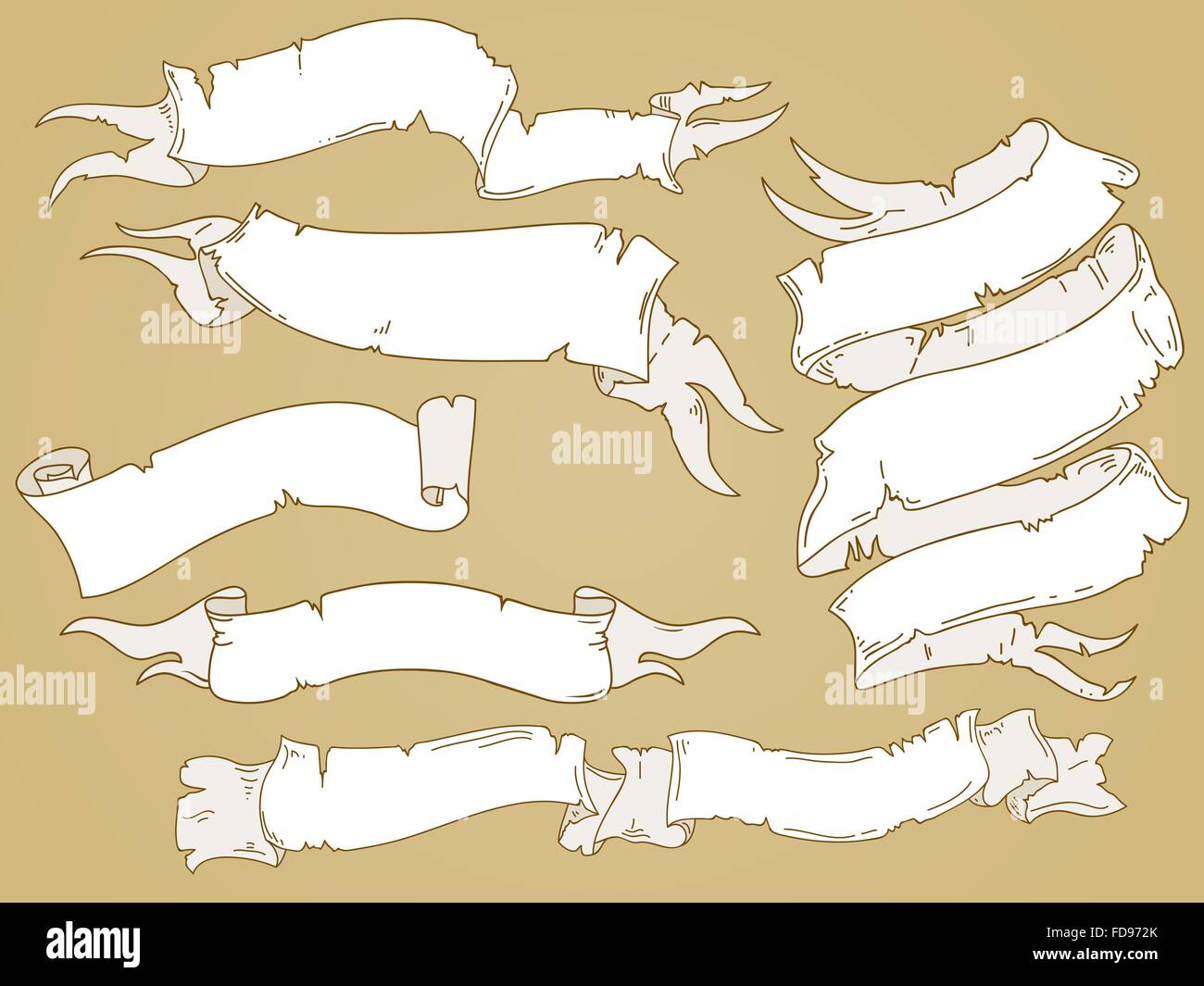 set of old style tattoo vector text colored ribbons Stock Vector Image ...